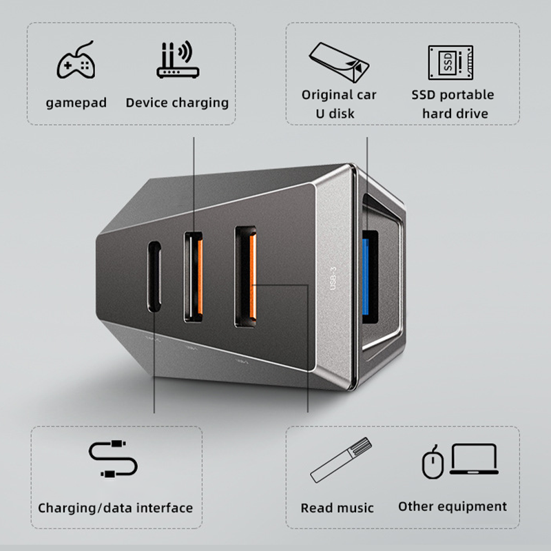 Car Docking Station Efficient Glove Box USB Adapter for Model 3/Y/Cybe ...