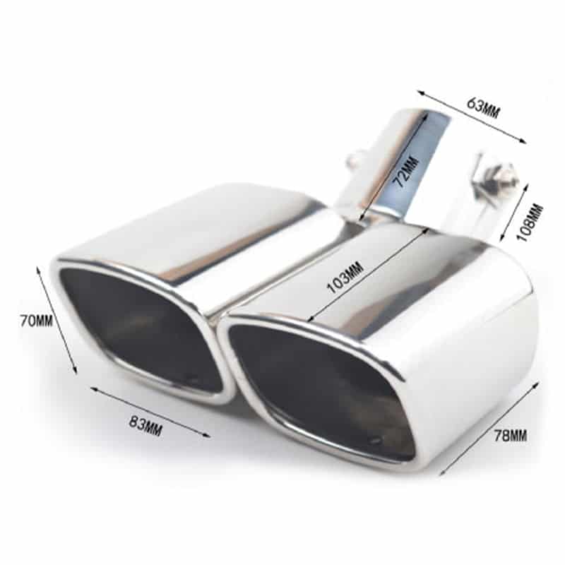 Car Exhaust Pipe Square mouth exhaust tip Straight curved car exhaust ...