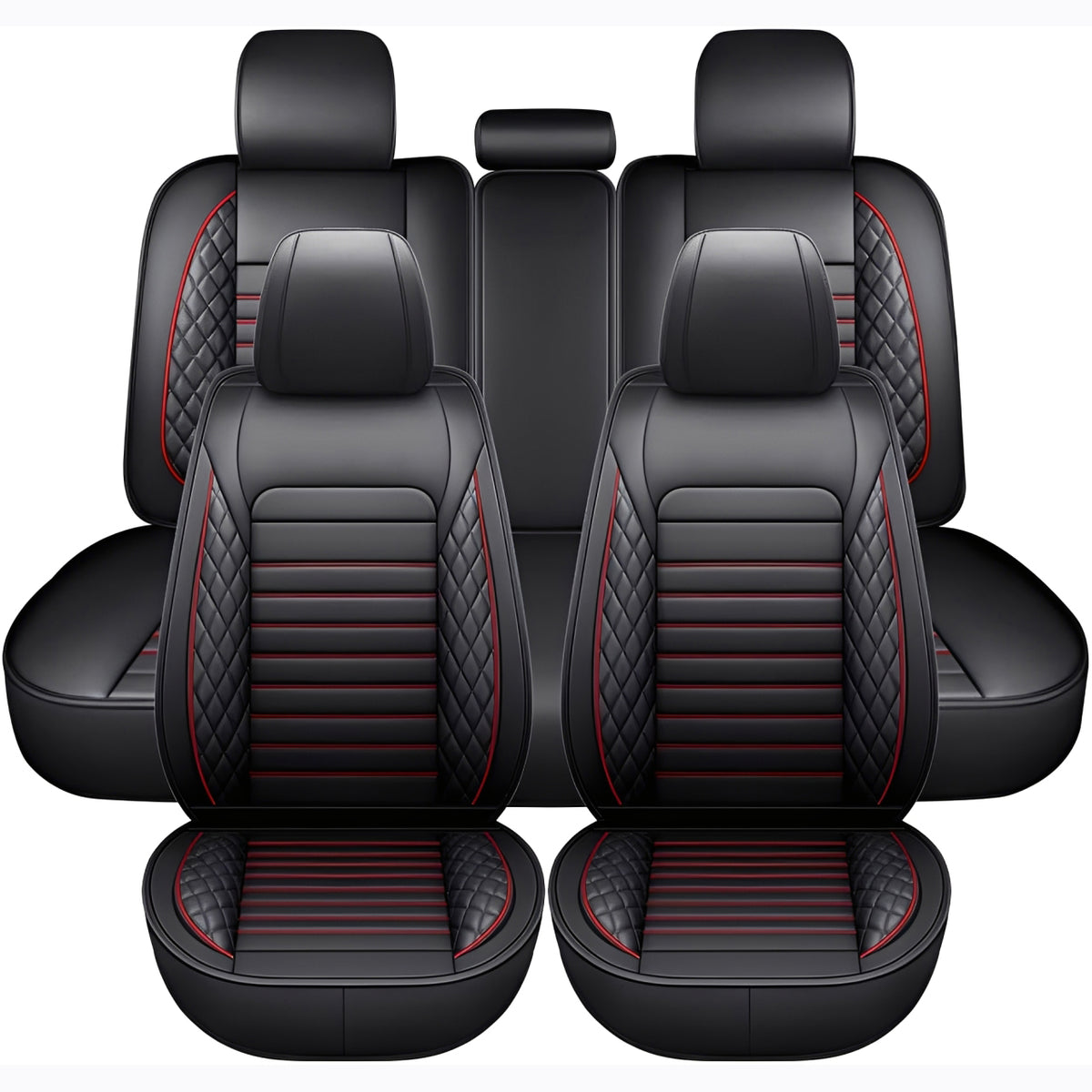 Amancarport® Full Set Car Seat Covers, Universal Leather Seat Covers ...