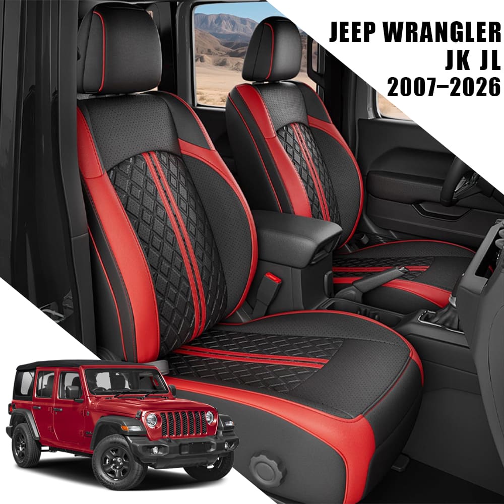 Jeep Wrangler JK JL Seat Covers 2007–2026 2 Door & Unlimited Custom Fi ...