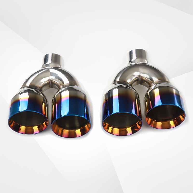 Dual Slant-Cut Stainless Steel Exhaust Tip – 10" Long Black, Silver ...