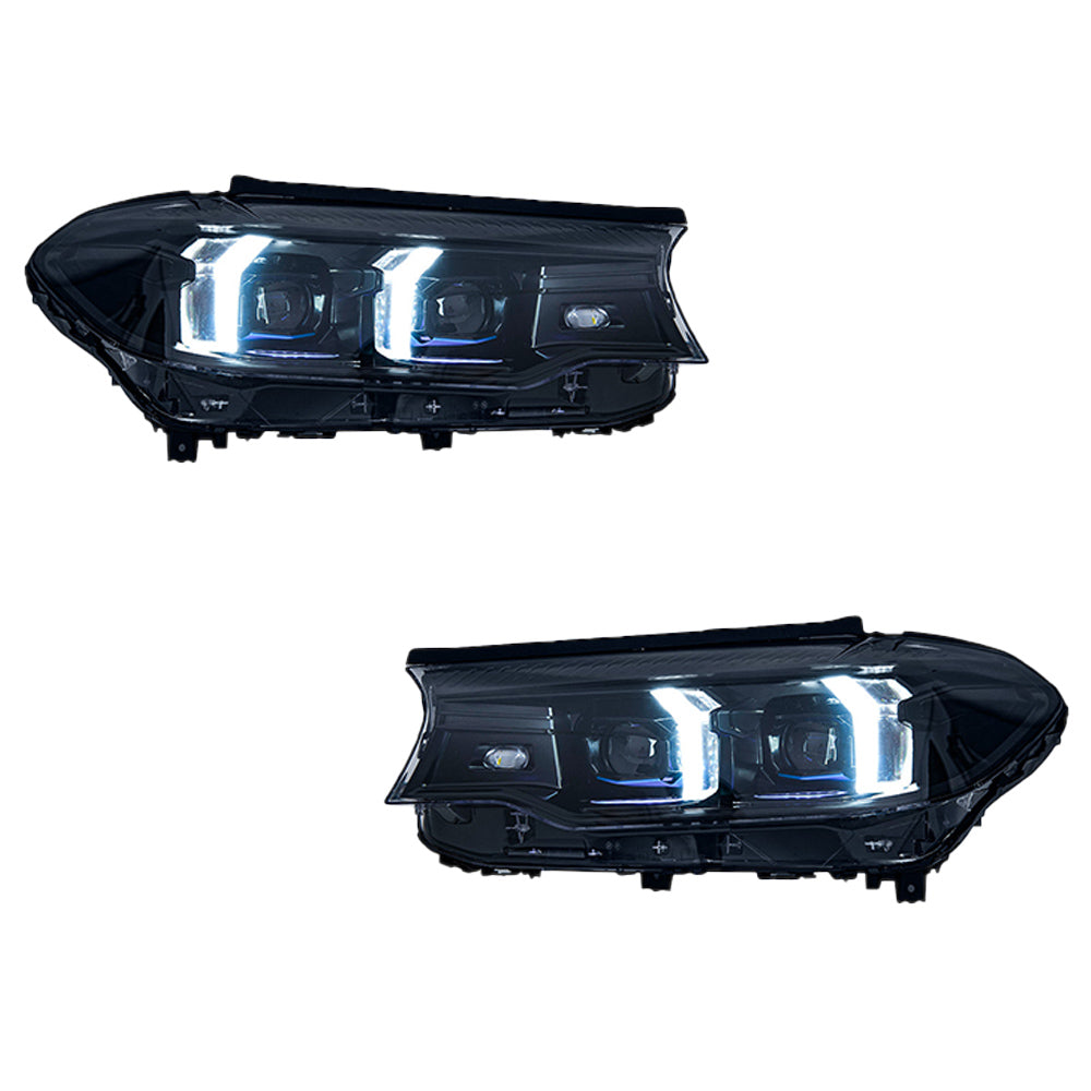 BMW 5 Series G30 2018-2020 Snake Eyes Style LED Lens Headlights Assemb ...